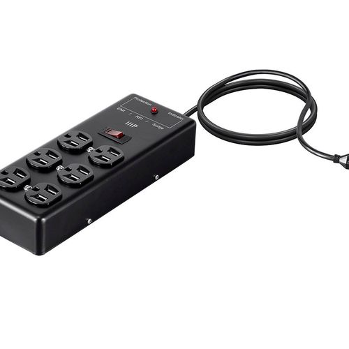 Monoprice | Heavy Duty 6 Outlet Metal Surge Protector Power Box, 540 ...