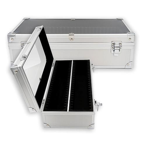 HSN | 50-Coin Aluminum Coin Display Case with Clear Top | Realry