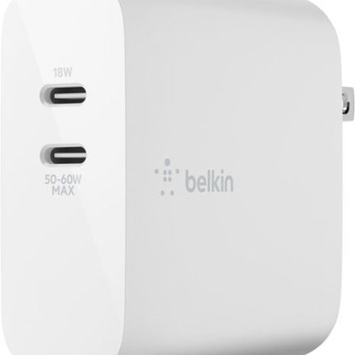 Belkin | BoostCharge Pro Dual USB-C PD GaN Wall Charger 68W - White ...