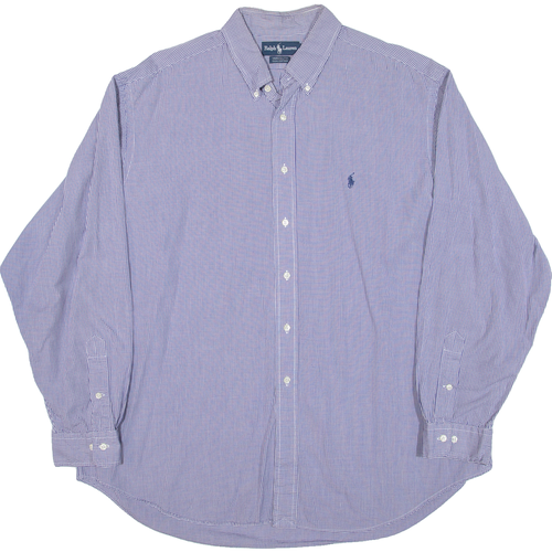 Loopi | RALPH LAUREN Yarmouth Mens Shirt Purple Check Long Sleeve XL ...