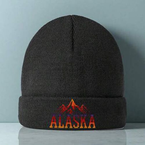 SheIn | Alaska Mountain Print Beanie Hat - Adjustable Winter Warm Knit ...