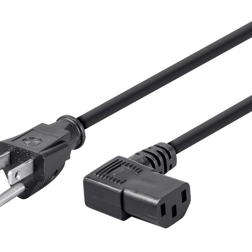 Monoprice | Right Angle Power Cord - NEMA 5-15P to Right Angle IEC 60320 C13, 14AWG, 15A/1875W ...