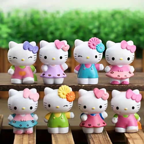 temu | TEMU 8pcs For Hello Kitty Mini Desktop Figurine Set - Creative ...