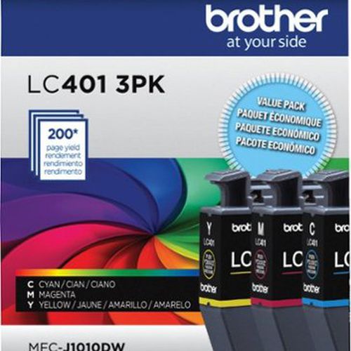 Brother | LC401 3PK Standard Yield 3-Pack Color Ink Cartridges - Cyan ...