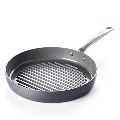 GreenPan | "Chatham Ceramic Nonstick 11"" Round Grill Pan - Grey" | Realry