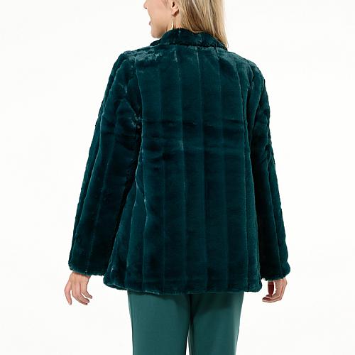Iman | Global Chic Reversible Faux Fur/Quilted Jacket - Tan | Realry