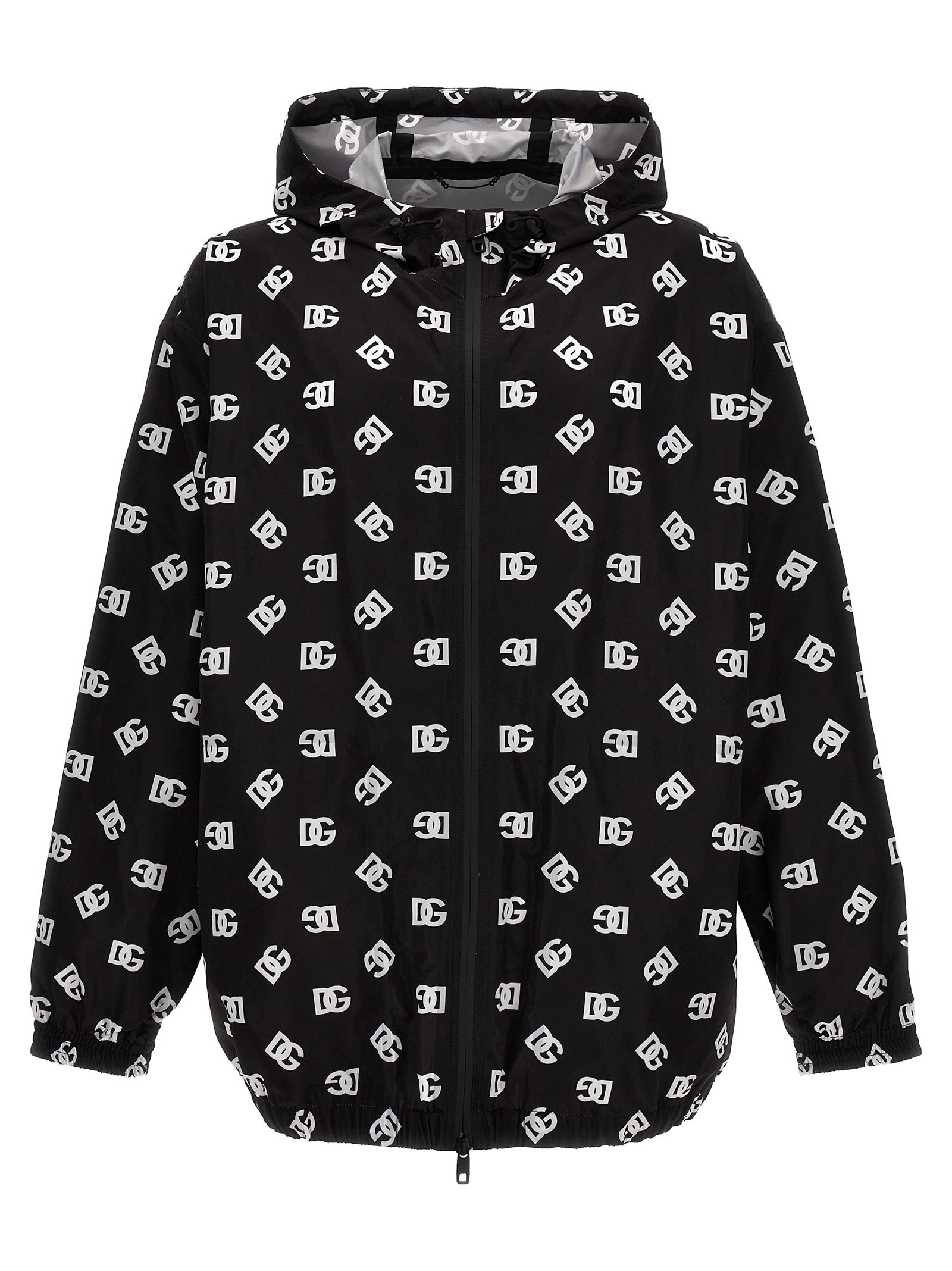 Dolce & Gabbana | -Logo Print Hooded Jacket Giacche Bianco/Nero-Uomo ...