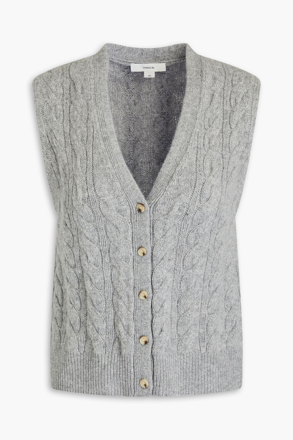 VINCE. | Cable-knit wool-blend vest - Gray - XS | Realry