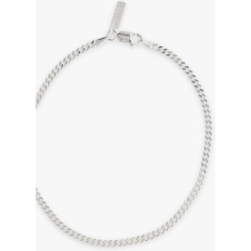 Hatton Labs | Mens Silver White Mini Cuban Sterling-silver Bracelet 8 ...