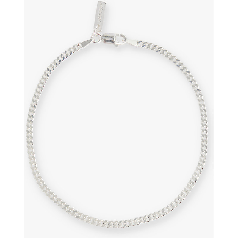 Hatton Labs | Mens Silver White Mini Cuban Sterling-silver Bracelet 8 ...