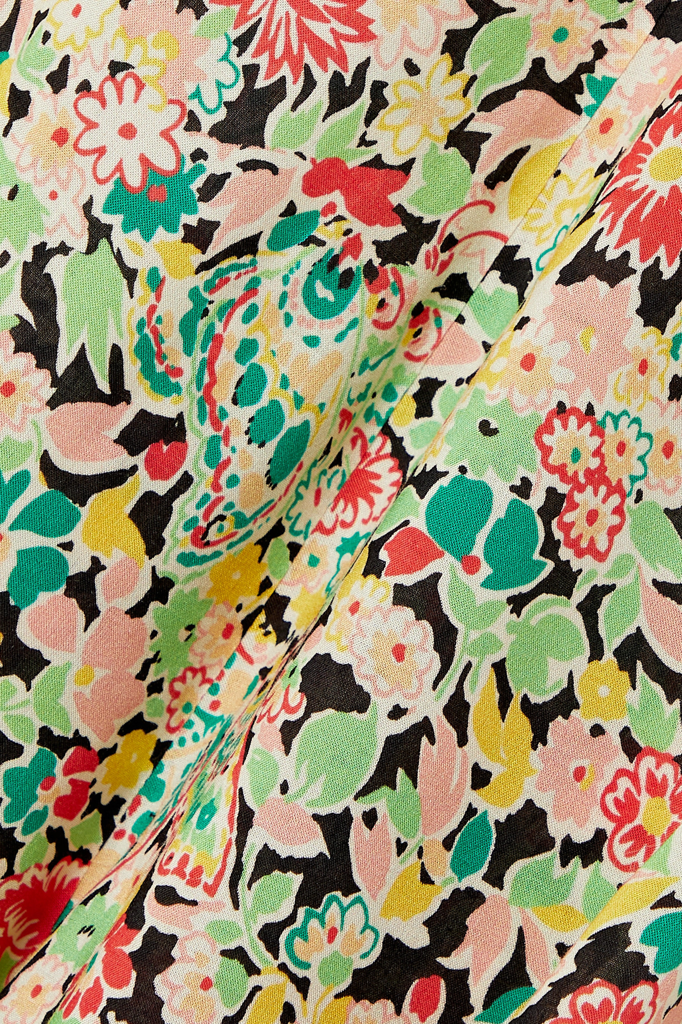 Rixo | Rina Crepe-trimmed Printed Voile Playsuit | Realry