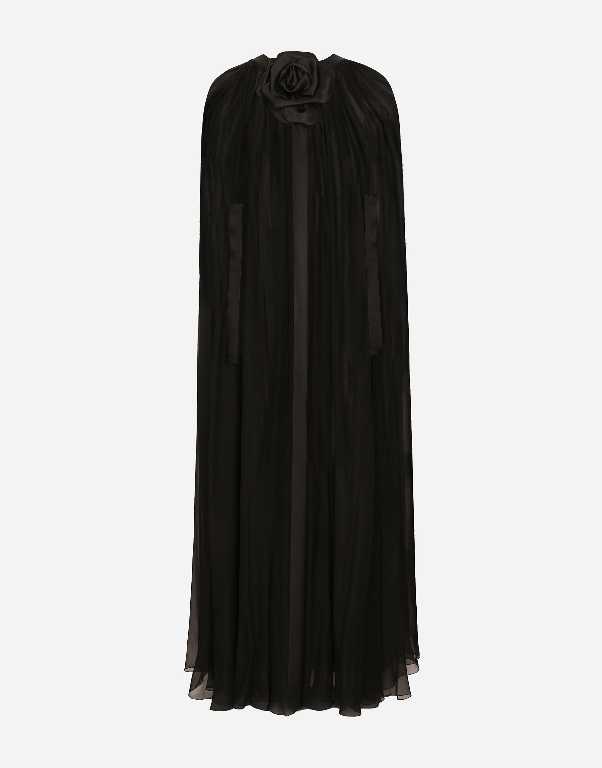 Dolce & Gabbana | Silk chiffon cape with flower appliqué | Realry