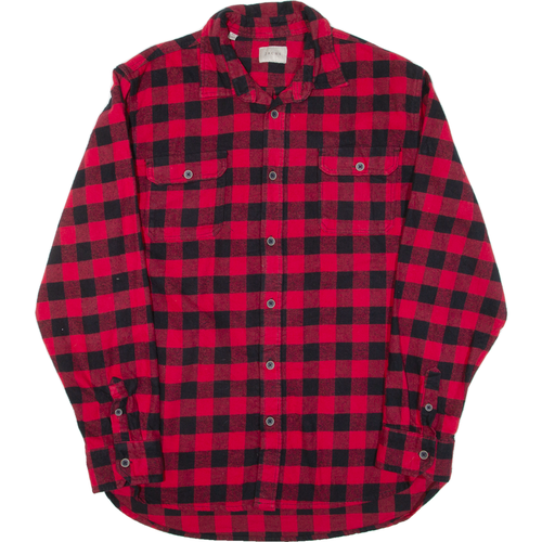 Loopi | JACHS Tall Mens Flannel Shirt Red Check Long Sleeve XL | Realry