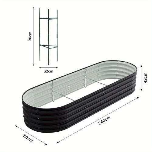 temu | TEMU Galvanised Raised Bed For Garden, Outdoor Elevated Planter ...