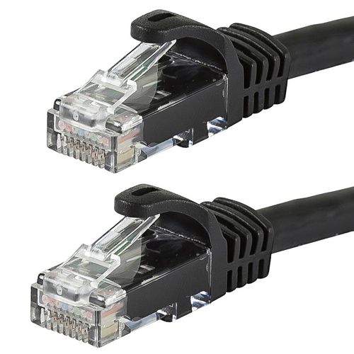 Monoprice | Cat6 6in Black Patch Cable, UTP, 24AWG, 550MHz, Pure Bare ...