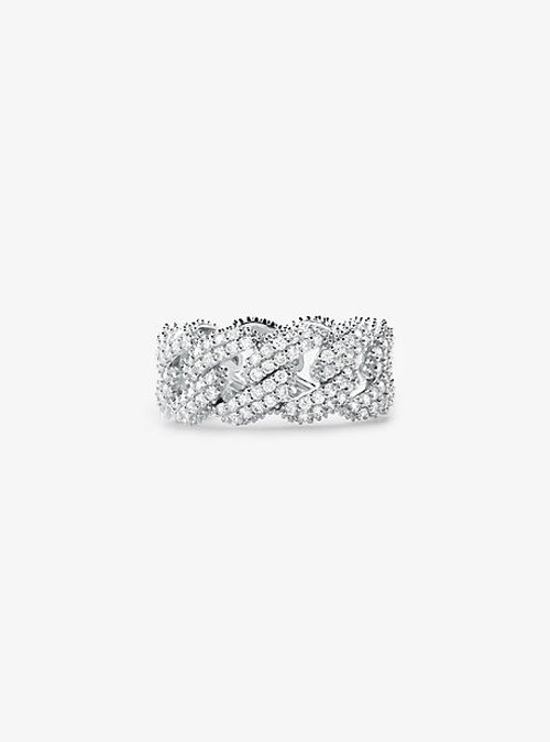 Michael Kors | Precious Metal-Plated Sterling Silver Pavé Curb Link ...