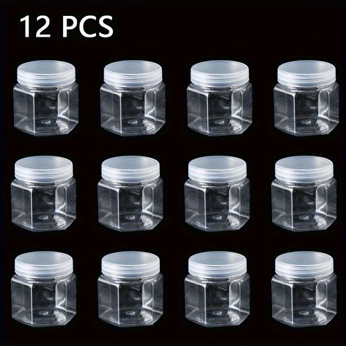 temu | TEMU 12-pack 150ml Hexagonal Transparent Plastic Storage Jars ...