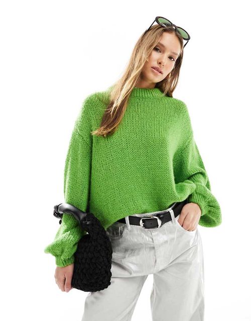 ASOS DESIGN | ASOS DESIGN loose knit sweater in green | Realry