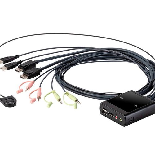 Monoprice | 2-Port USB DisplayPort Cable KVM Switch with Remote Port ...