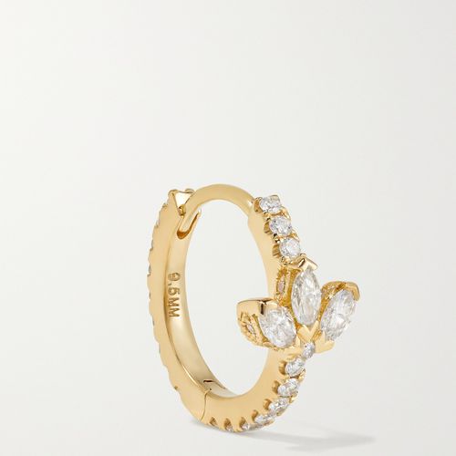 Maria Tash | Lotus 9.5mm 18-karat Gold Diamond Single Hoop Earring ...
