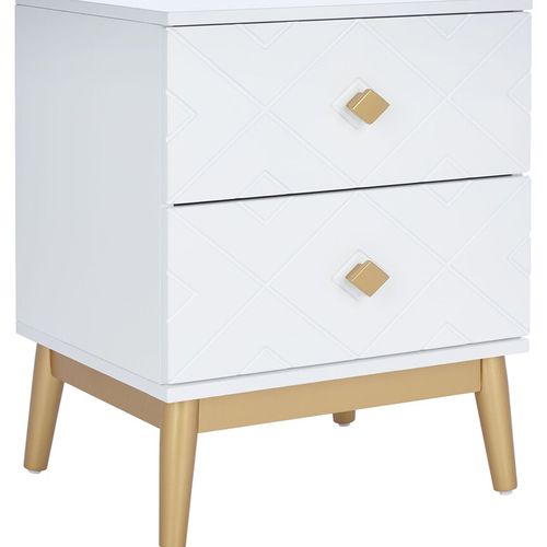 Safavieh | Wilfred 2 Drawer Patterned Nightstand | Realry