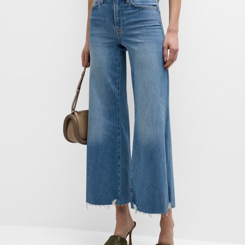 Frame | Le Palazzo Wide-Leg Raw-Hem Cropped Jeans | Realry