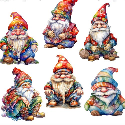 Designocracy | Christmas Garden Gnomes Christmas Wood Clip-On Ornaments ...