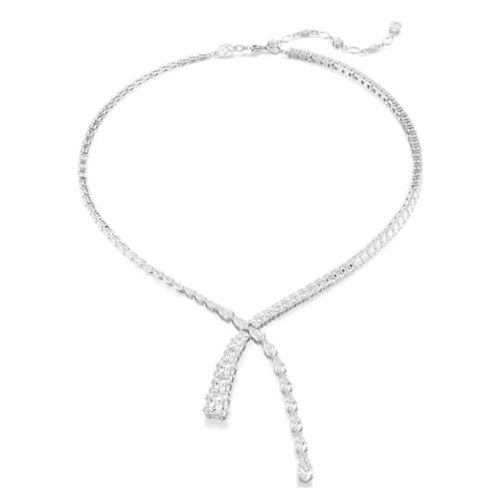 Swarovski | Rhodium Plated Mixed Cuts Matrix Y Necklace | Realry