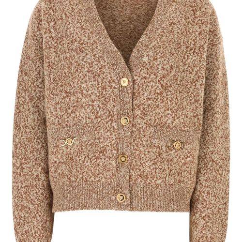 Versace | button-down textured cardigan - Neutrals | Realry