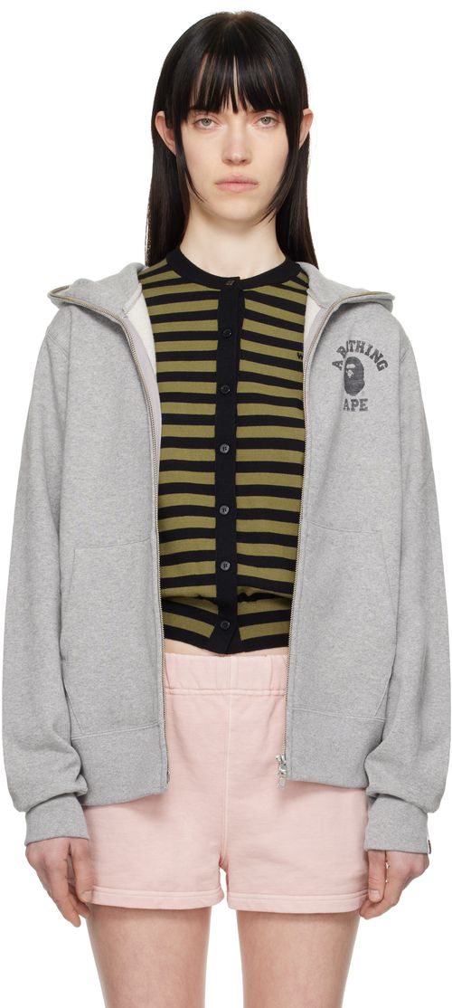 Bape | Gray Over Print Full Zip Hoodie | Realry