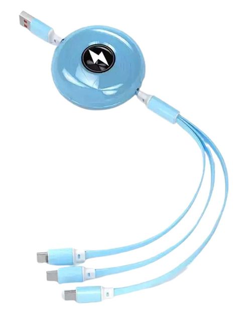 3P Experts | 3-In-1 Blue Retractable Charging Cable | Realry