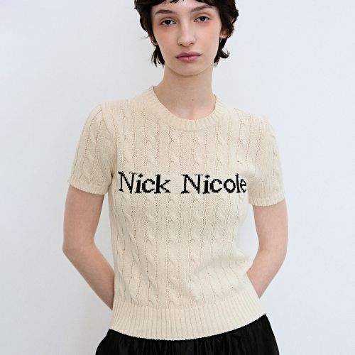 nicknicole | NICK NICOLE CABLE HALF KNIT_LIGHT BEIGE | Realry
