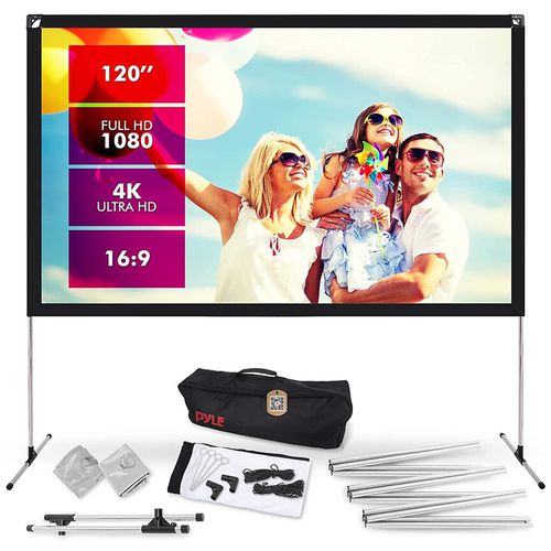 Pyle | Pyle 56In Stainless Steel Tube Projection Screen