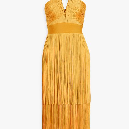 Herve Leger | Fringed bandage mini dress - Yellow - XL | Realry