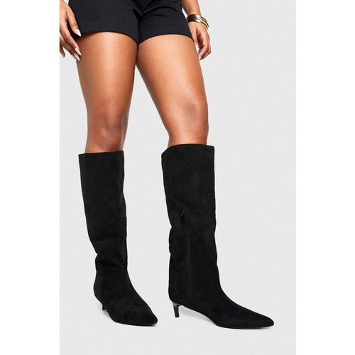 Boohoo | Womens Column High Knee Boots - Black - 8, Black | Realry
