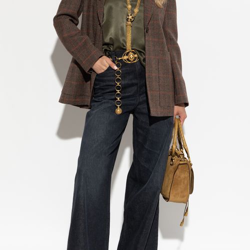 Chloé | Plaid Patterned Blazer, Women's, Brown | Realry