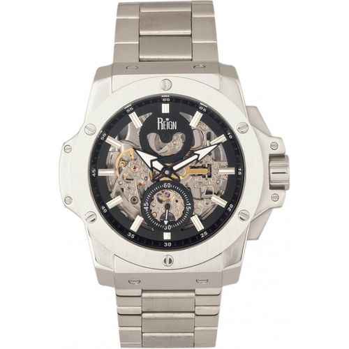 Reign | Reign Mens Commodus Automatic Skeleton Bracelet Watch - Black ...
