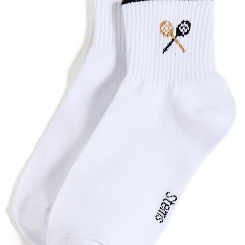 Stems | Prep School Ankle Socks Black/Ivory One Size | Realry